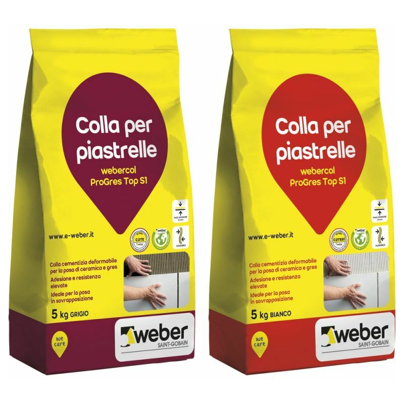 Webercol progres top s1 adesivo cementizio bianco sacco kg 5 C2TES1