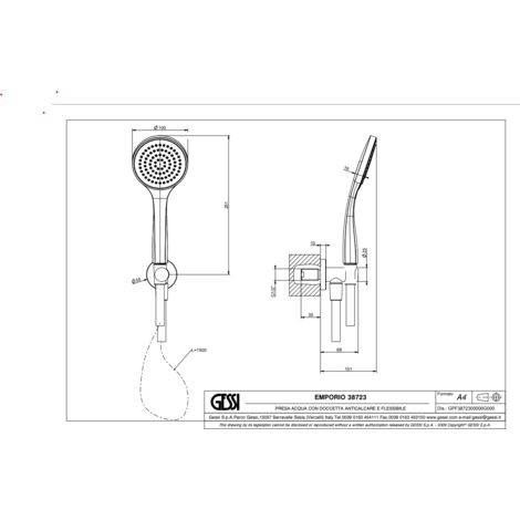 Gessi emporio shower kit doccia 38723 con presa acqua e flessibile cromo