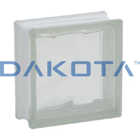 Vetro mattone ondulato chiaro 24x24 cm , spessore 8 cm