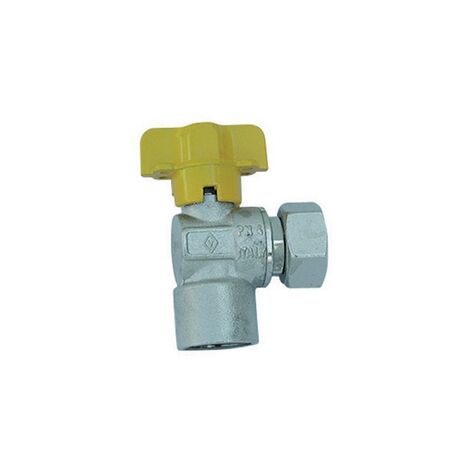 Rubinetto gas squadra f con bocchettone 1/2" x 1/2" dn 10