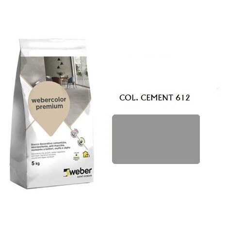 Weber color premium stucco col. cement 612 da kg.5