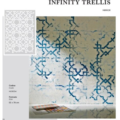 Stencil novacolor infinity trellis 53x78 cm decorativo su carta speciale