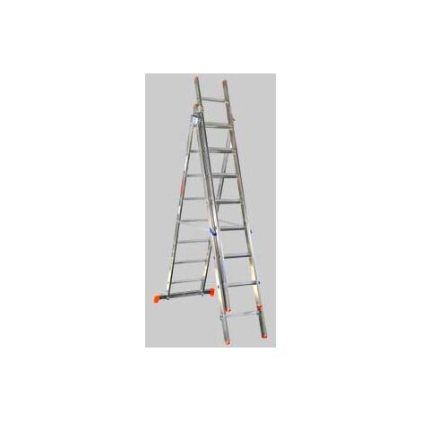 Scala a tre elementi or3 12+12+12 gradini - h. 7,60 mt - montante 84x25 mm