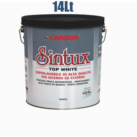 Syntux top white 14l – vernice opaca super lavabile bianco da interni e ...