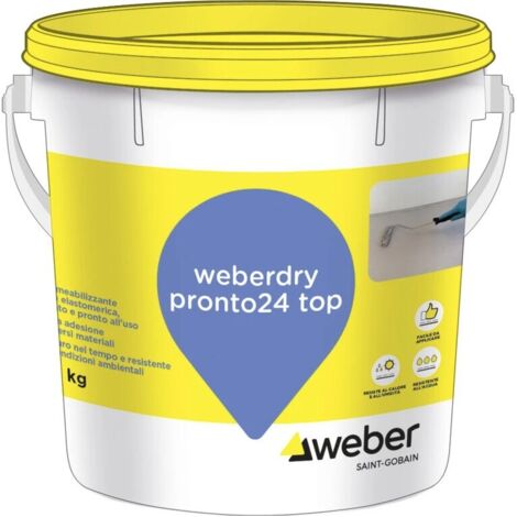 Weber dry pronto 24 top kg. 20 rosso impermeabbilizzante