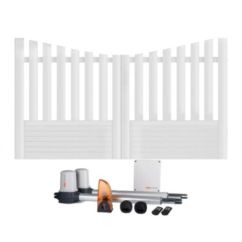 Portail battant électrique PVC blanc avec moteur Sentinel H 145 x L 350 ...