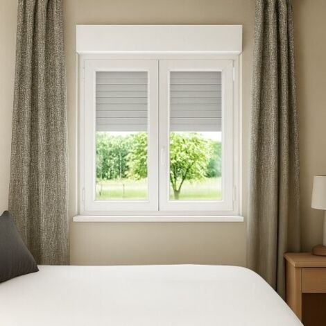 Fenêtre PVC avec volet roulant électrique H 95 x L 90 cm 2 vantaux pour ...