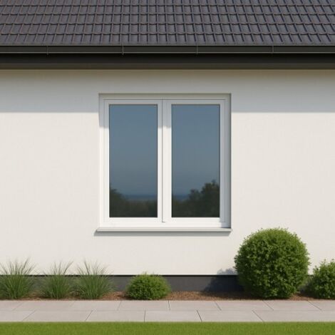 Fenêtre PVC blanc 2 vantaux hors tout H 196 x L 106 cm ouverture ...