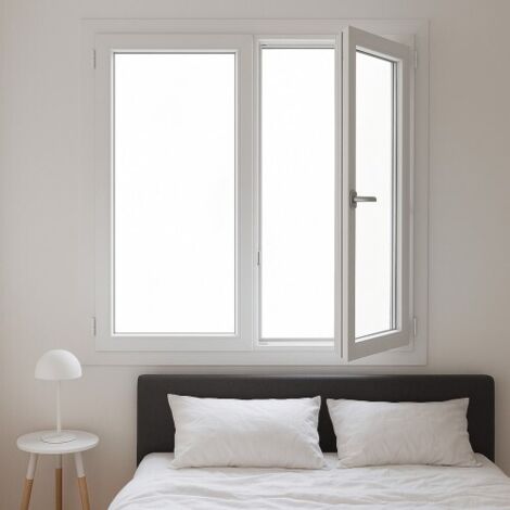 Fenêtre PVC blanc 2 vantaux hors tout H 156 x L 156 cm ouverture ...