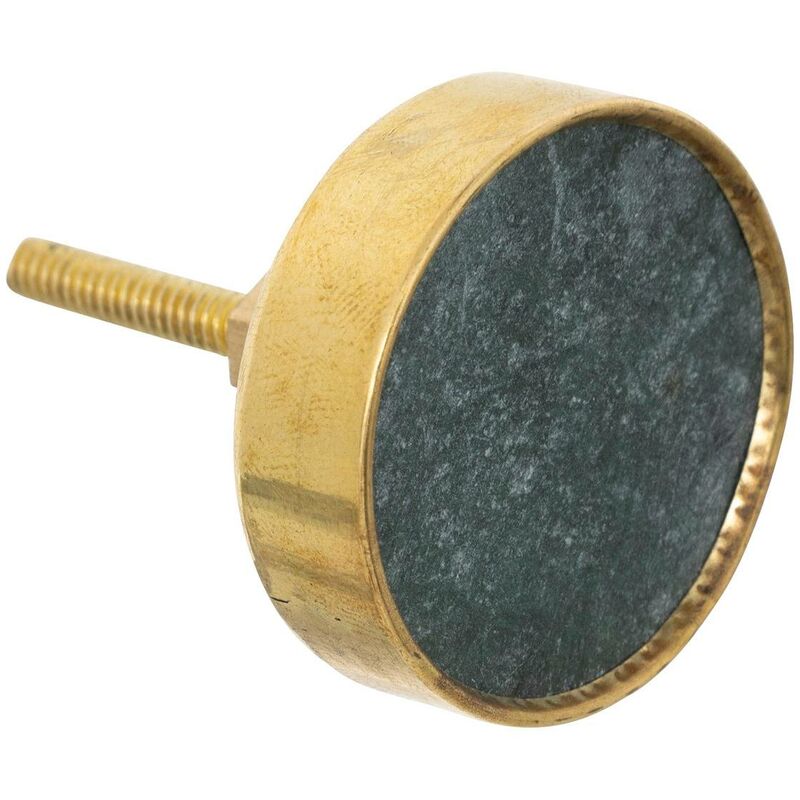 2 pomelli lena in marmo e ottone d3,8cm nero - Atmosphera créateur d ...