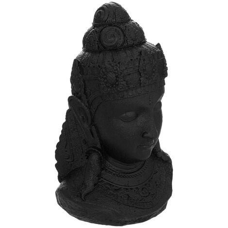 Statua di buddha in resina h27cm grigio - Atmosphera créateur d'intérieur