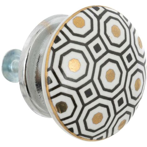 Pomelli per mobili x2 arianna in ceramica e metallo d4cm bianco ...