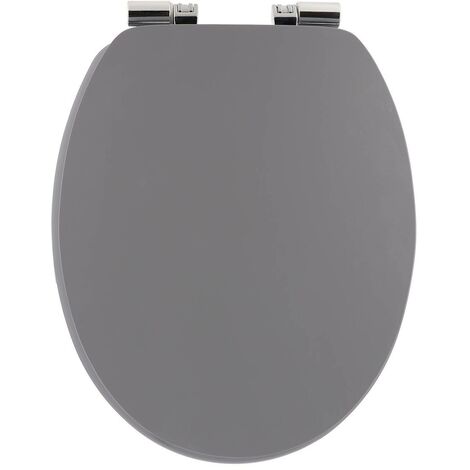 Sedile wc mdf 18 pollici uni fasteners abs cromo anticaduta - grigio ...