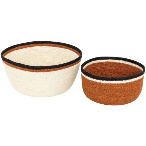 Set di 2 cesti rotondi autunnali beige arancione d28 38cm - Atmosphera ...