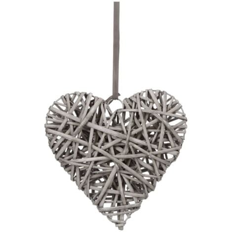 Decorazione da parete con cuore in vimini D25cm - Taupe - Atmosphera ...