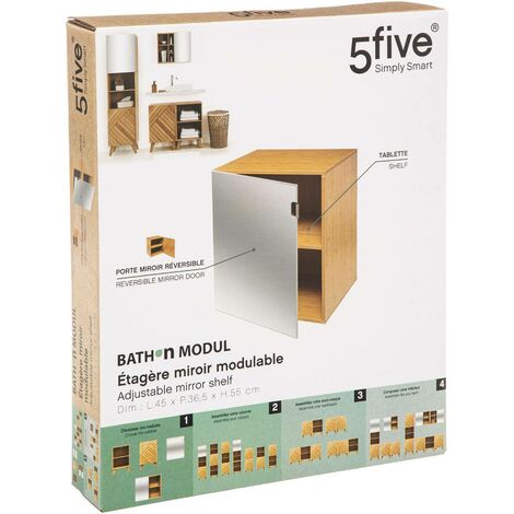 Mobiletto in bambù bath n modul con specchio - 5five