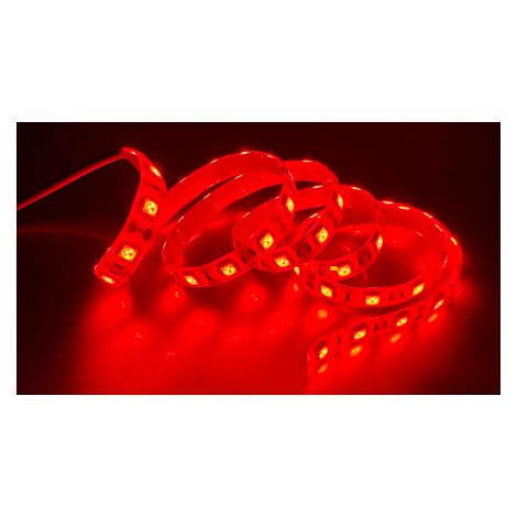 Ruban LED 20cm SMD5050 60LED/m Rouge DC12V IP65 étanche avec câble 1,2m ...