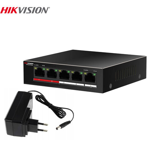 PoE ETHERNET SWITCH 5 PUERTOS 1 Gbps 0,744 Mpps HIKVISION HWS-0105P-35