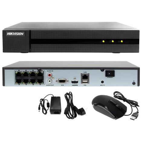 NVR HIKVISION 8 CANALES 4K 8 MPX ONVIF POE CLOUD P2P HD 500 GB HWN ...
