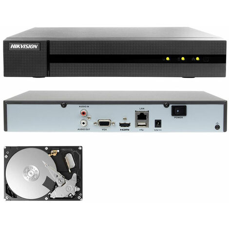 NVR 4 CANALES HIKVISION ONVIF 8 MP H265+ HWN-4104MH 4K P2P HD 320GB