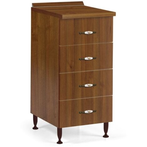 Cassettiera 4 cassetti 40x50x85H colore noce antico