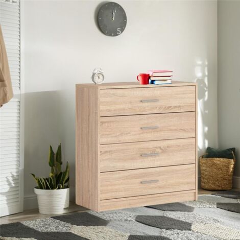 Cassettiera 4 cassetti colore rovere Nepo 80x33.5x83.5H