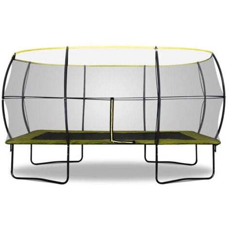 Rebo Rectangular Base Jump 2 Trampoline With Halo II Enclosure - 14x10ft
