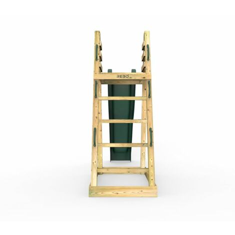 Rebo Children's Wooden Free Standing 10ft Kids Water Slide - Green
