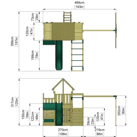 Rebo Modular Wooden Climbing Frame Playset - M25 Swings