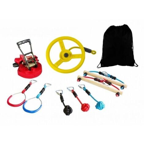 Rebo Ninja Line Garden Slackline Training Obstacle Course - 10FT Line