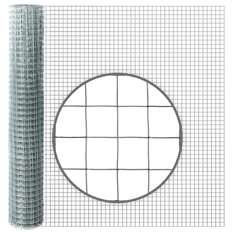 Rete Zincata 10MT - maglia 12x12mm - H100 - IN ROTOLO