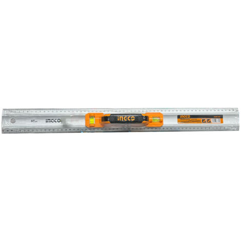 INGCO - Righello riga in alluminio 60cm con livella