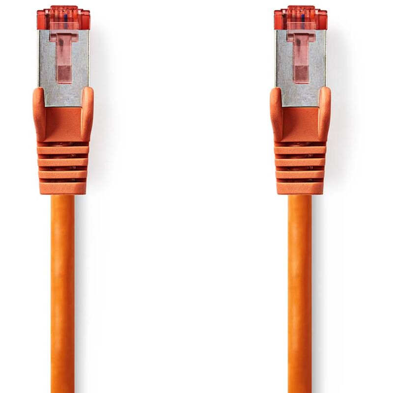 Câble réseau CAT6 RJ45 Male RJ45 Male S/FTP 0.50 m Rond LSZH Orange Label