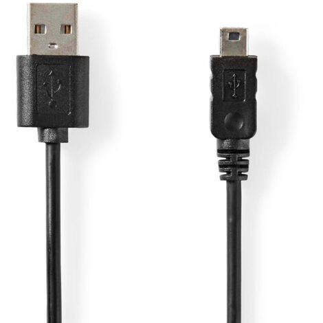 Câble USB USB 2.0 USB-A Mâle Mini 5-Pin Mâle 480 Mbps Plaqué nickel 2. ...