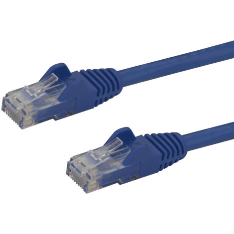 CABLE RESEAU PATCH GIGABIT CAT6 UTP RJ45 BLEU SANS CROCHET 1M
