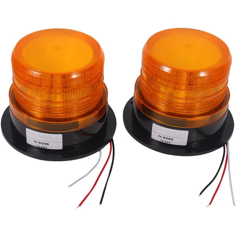 2 X Amber LED Beacon Strobe Emergency Flashing Light Warning Lamp Truck ...