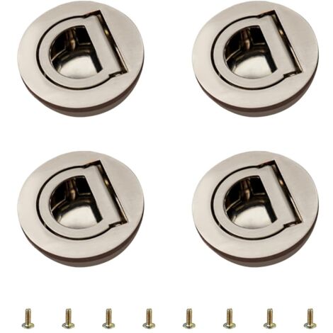 Set mit 4 runden, unsichtbaren Griffen mit integriertem Zugring für ...