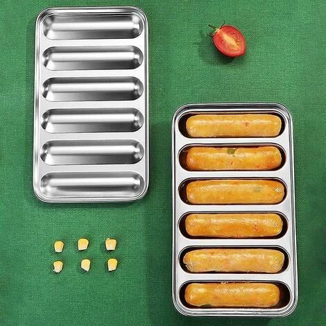 Edelstahl-Wurstform, 6 Mulden, Hot-Dog-Form, Wurstform, Ergänzung für ...