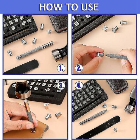 36-teiliges Locher-Werkzeug, Zahlen-Alphabet-Muster, DIY-Stempel + 1 Griff