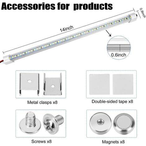 12V Innen-LED-Lichtleiste 48 LED-Streifenlichter mit Schalter und ...