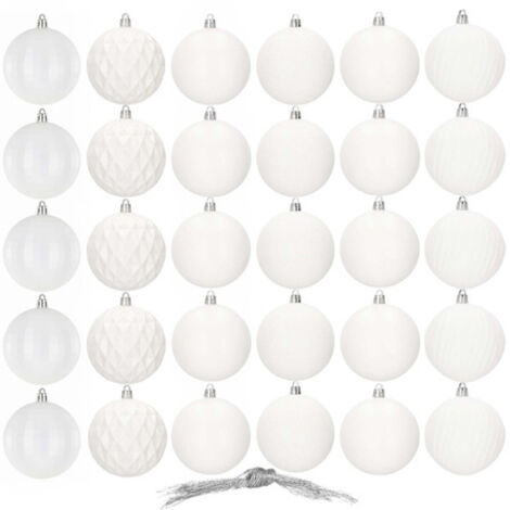 SPRINGOS Palline di plastica per albero di Natale 30 pezzi Set di ...