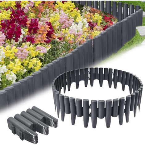 AUFUN Bandeau de gazon en plastique de 5,6 mètres, 20 pièces de bordure ...