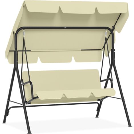 AUFUN Hollywood Swing Balançoire de jardin 3 places Balançoire de ...