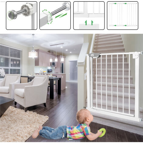 AUFUN 85-95cm Stair Protection Grille Children Grille d'ouverture ...