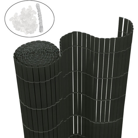 AUFUN Brise-vue en PVC 90 x 300 cm – Clôture brise-vue anthracite brise ...