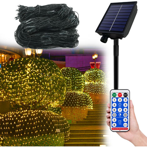 AUFUN Filet Lumineux Solaire LED 8 Modes pour Jardin Décoration Noël ...