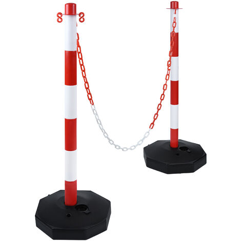 AUFUN Poteau de chaَne, 2 poteaux de barriوre en plastique PE
