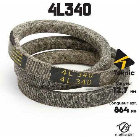 Courroie tondeuse 4L340 Teknic Kevlar Trapézoïdale - 12,7 mm x 864 mm