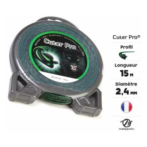 Fil nylon Cuter'Pro 2,4 mm x 15 m Hélicoïdal Blister