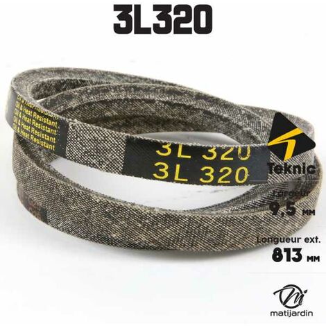 Courroie tondeuse 3L320 Teknic Kevlar Trapézoïdale 9,5 mm x 813 mm